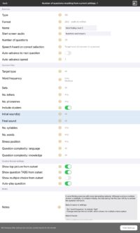 Configuring exercises - Cuespeak