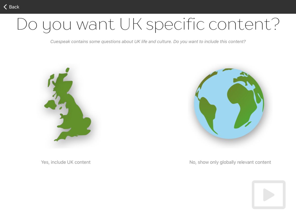 Running the app for the first time - Cuespeak