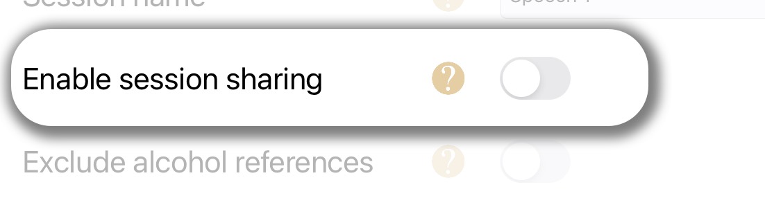 Enabling session sharing - Cuespeak