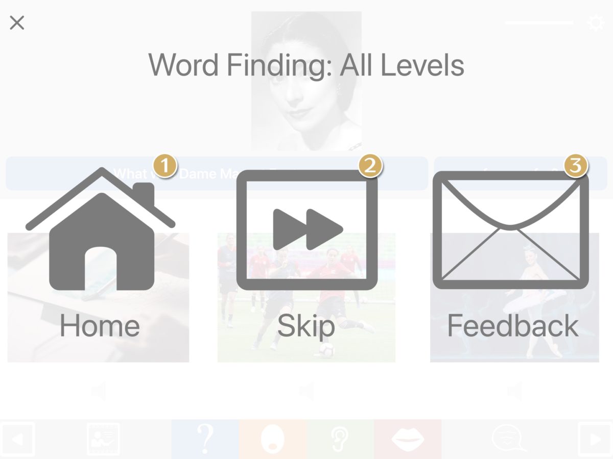 The exercise menu - Cuespeak