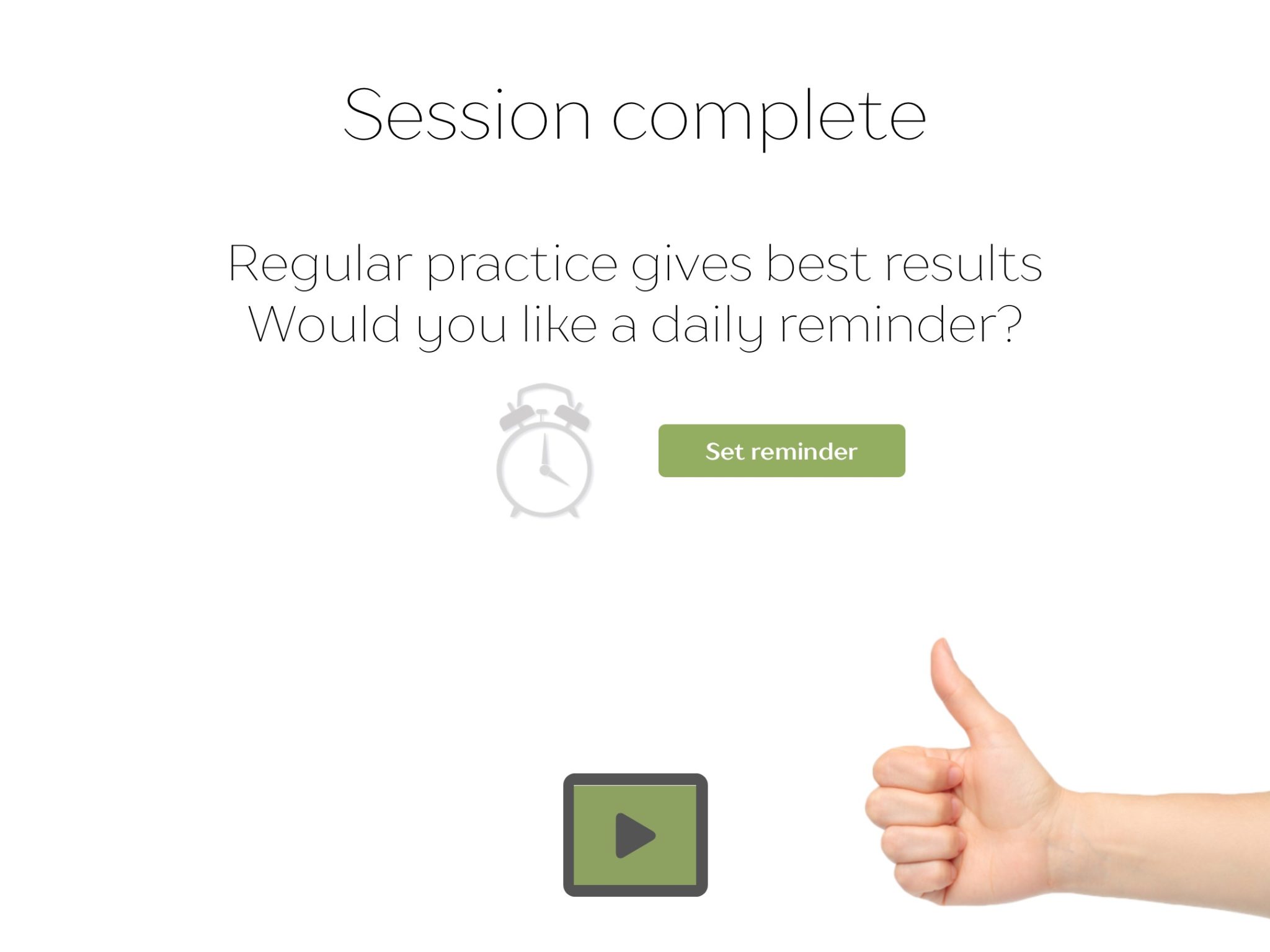 Completing a session - Cuespeak