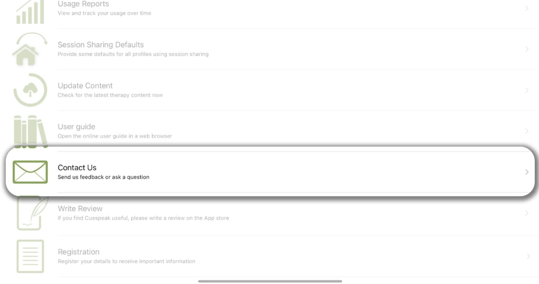 Contacting support - Cuespeak