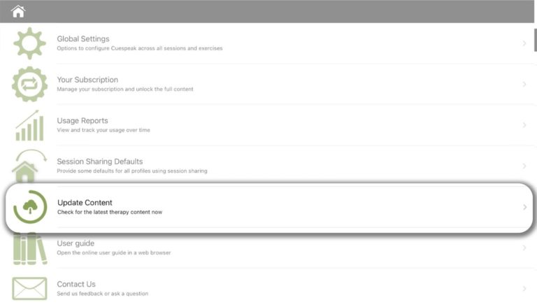 Updating the content - Cuespeak