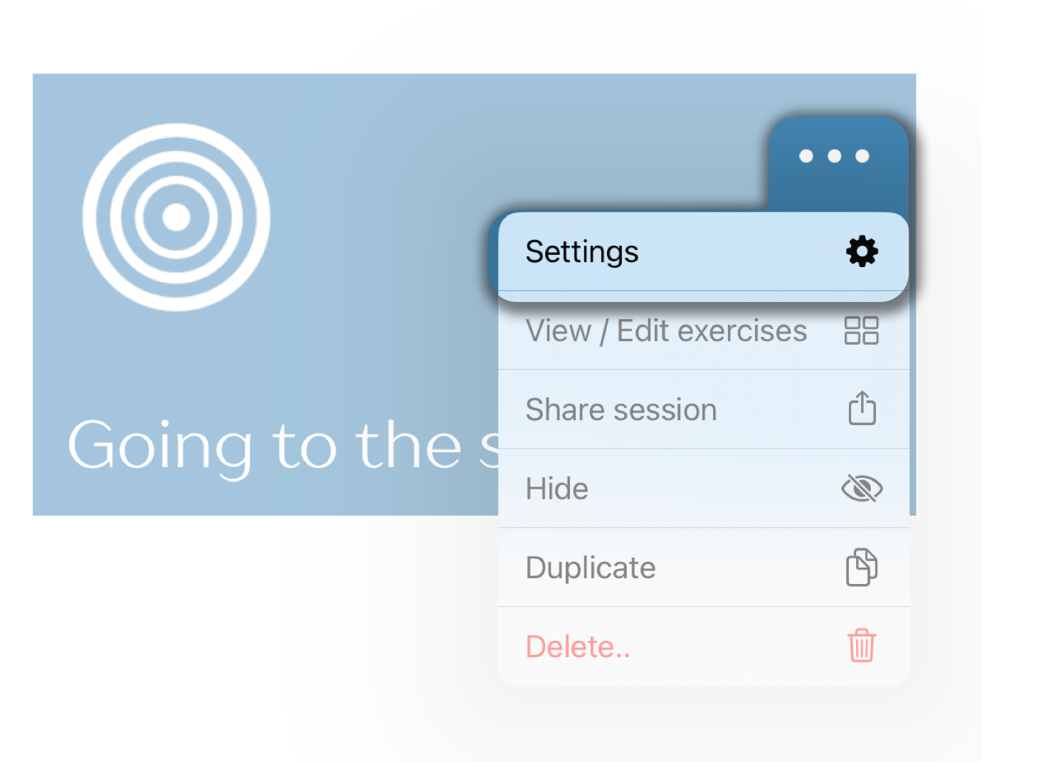 Editing a session card - Cuespeak