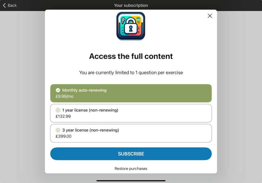 Subscription options - Cuespeak